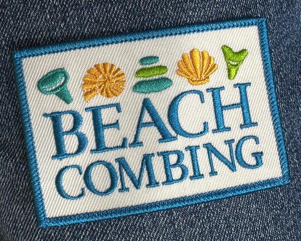 Beachcombing Patch - Colorful iron-on embroidered appliqué ...