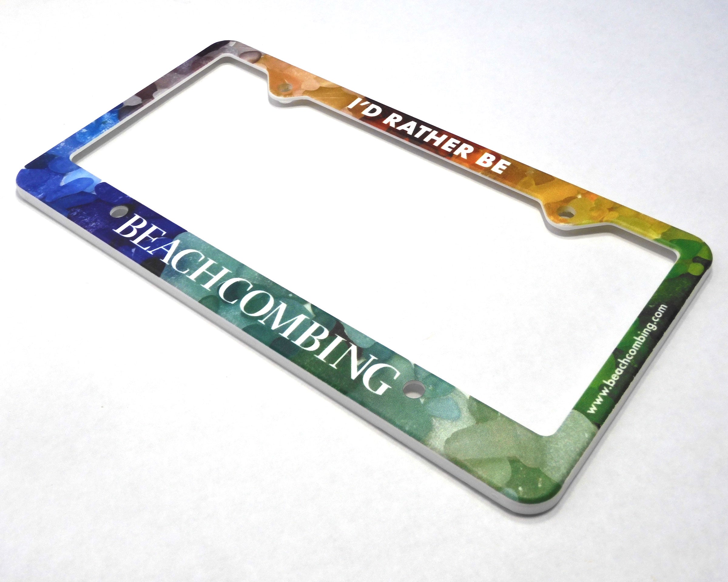 Sea Glass License Plate Frame - I’d Rather Be Beachcombing License Pla ...